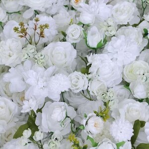 White Roll up Fabric Flower Wall Wedding Party Photography Backdrop ...