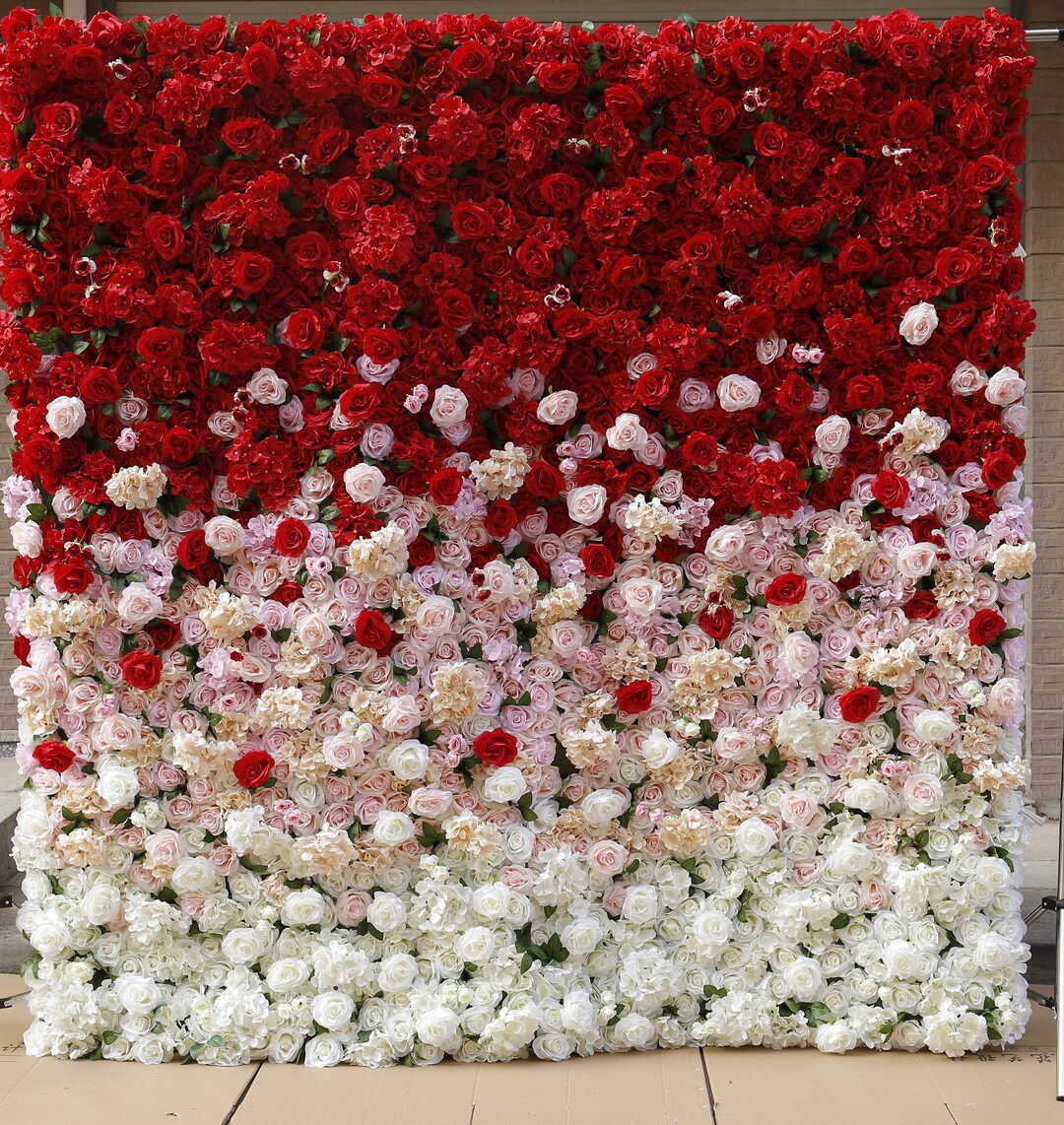 Gradual Color Artifical Flower Wall for Wedding Arrangement Event Salon ...