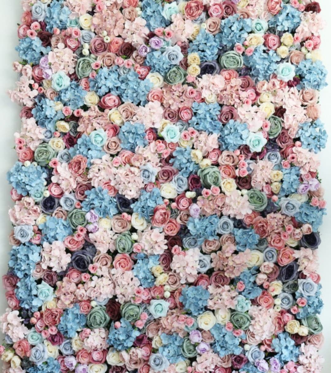 Baby Blue Pink Flower Wall for Wedding Arrangement Fake Flower Wall for ...