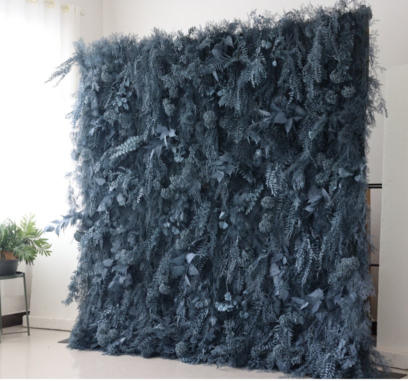 Haze Blue Color Misty Smog Pampas Wall for Wedding Arrangement Event ...