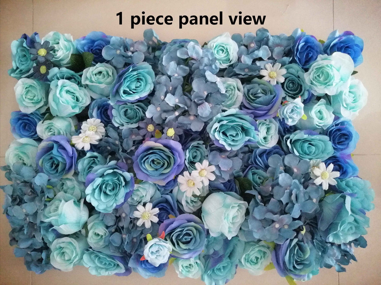 Aqua Blue Tiff Blue Fake Flower Wall for Wedding Photography Backdrop ...