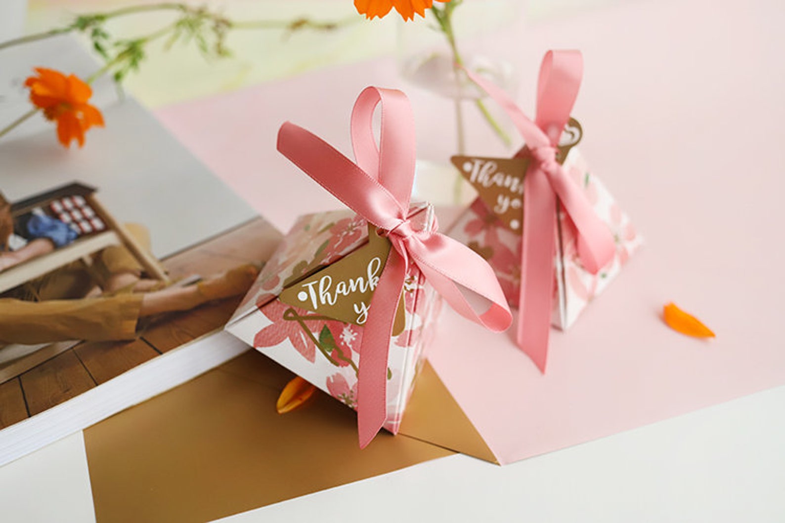 New Pink Cherry Blossom Sakura Boxes Wedding Party Bride - Etsy