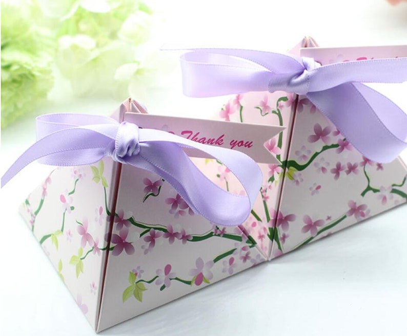 New Pink Cherry Blossom Sakura Boxes Wedding Party Bride - Etsy