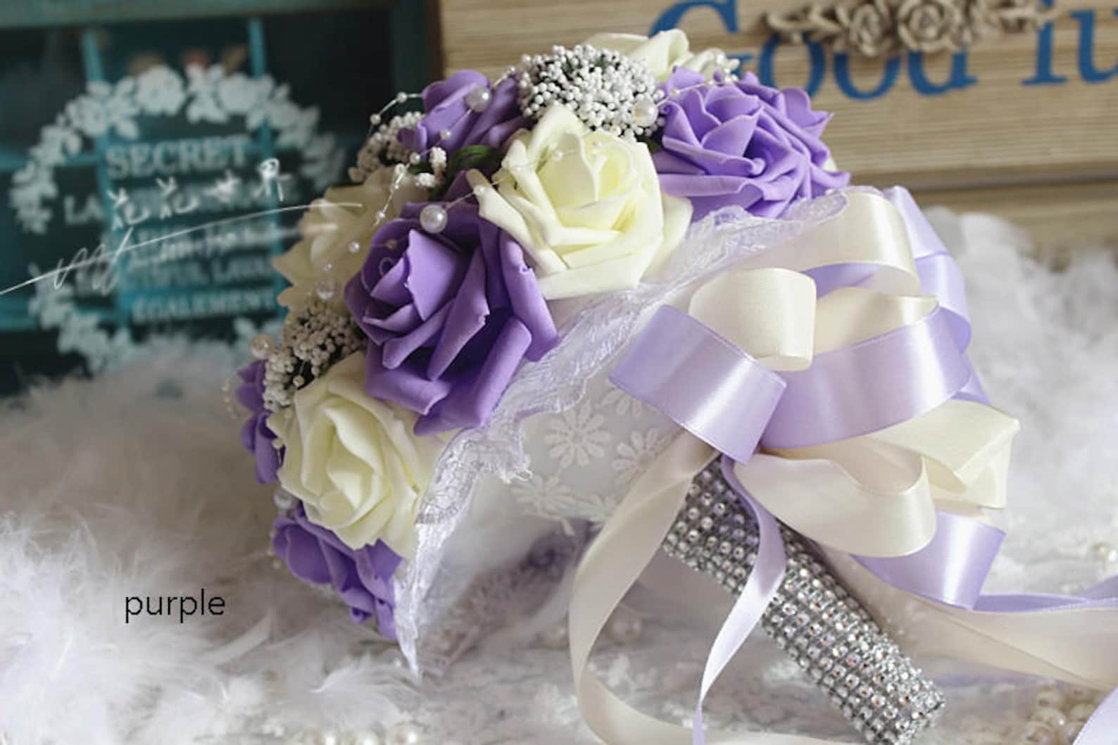 Baby Blue Wedding Bouquet PE Flowers Bridal Bouquet Wedding - Etsy