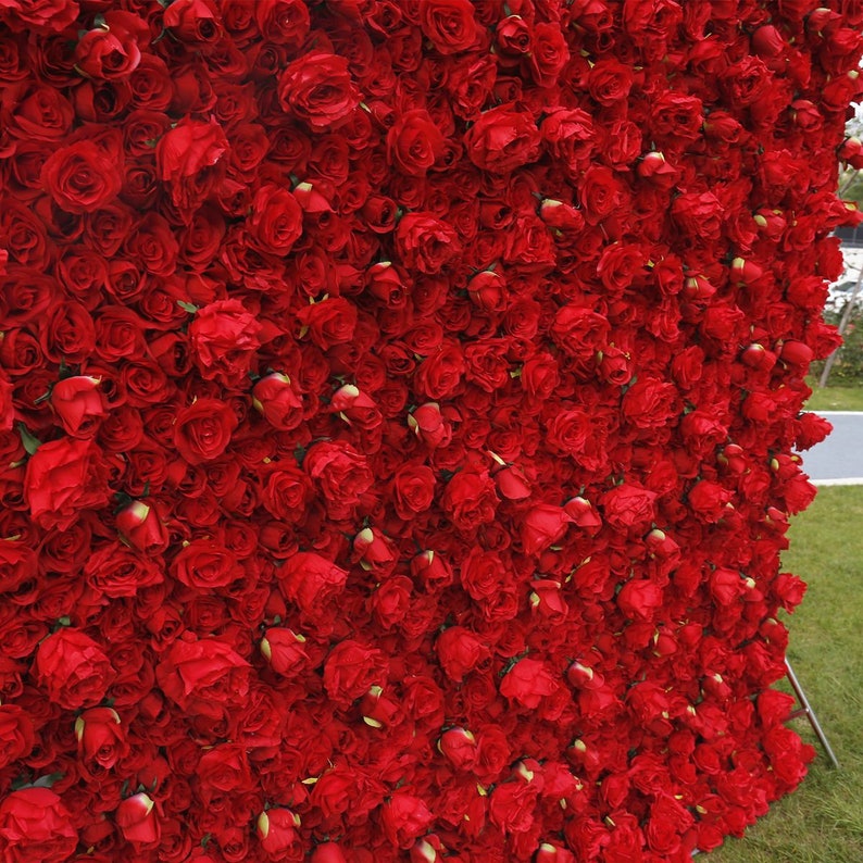 Red Wedding Flower Wall for Wedding Arrangement Event Salon - Etsy