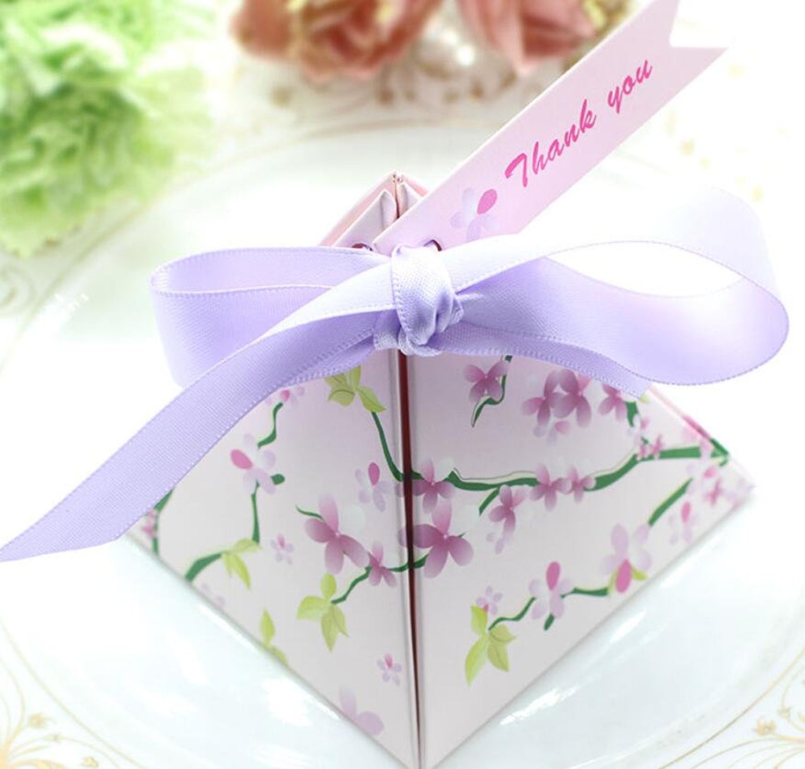 New Pink Cherry Blossom Sakura Boxes Wedding Party Bride - Etsy