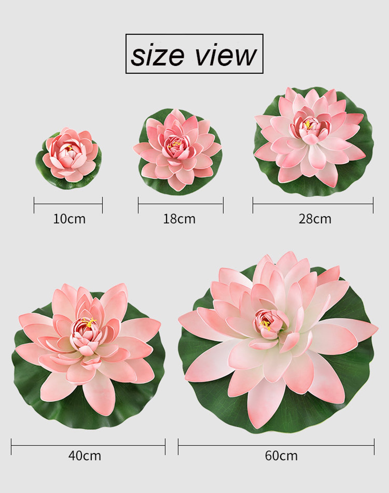 Light Pink Lotus Artificial Simulation Lotus Flowers PE Foam Water Lily ...
