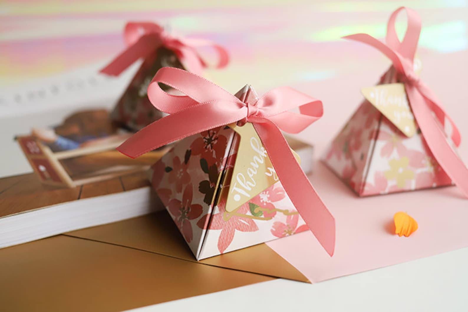 New Pink Cherry Blossom Sakura Boxes Wedding Party Bride - Etsy