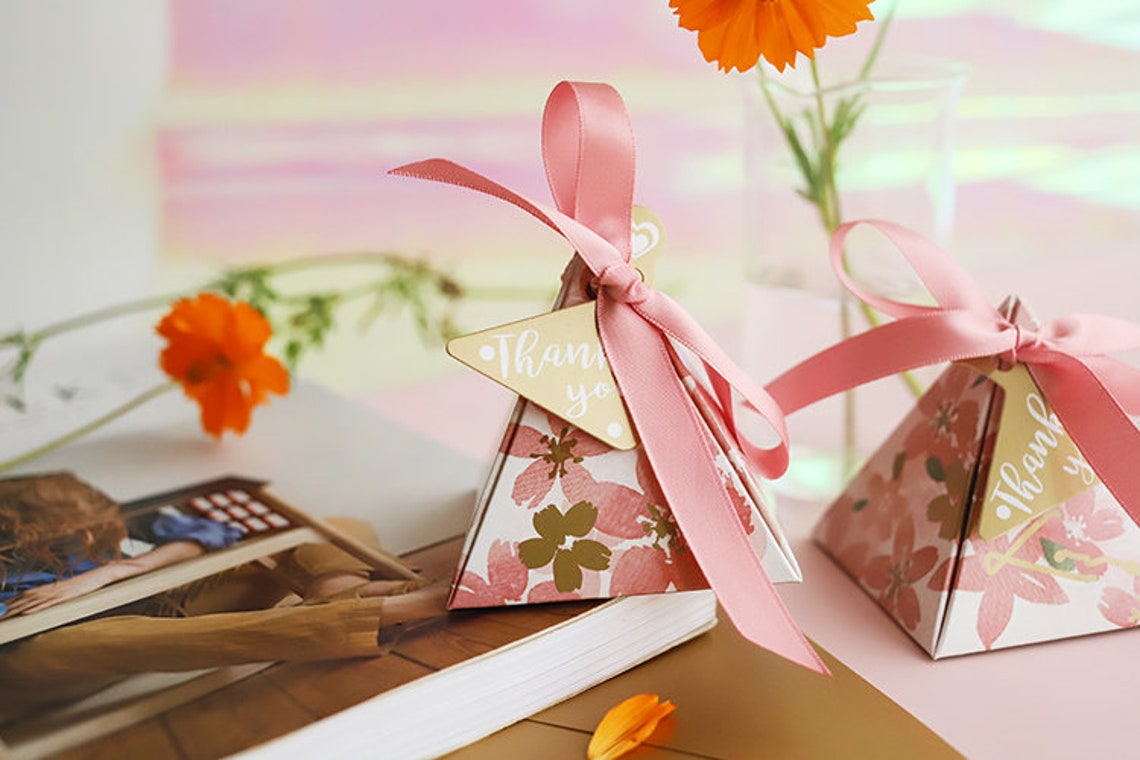 New Pink Cherry Blossom Sakura Boxes Wedding Party Bride - Etsy