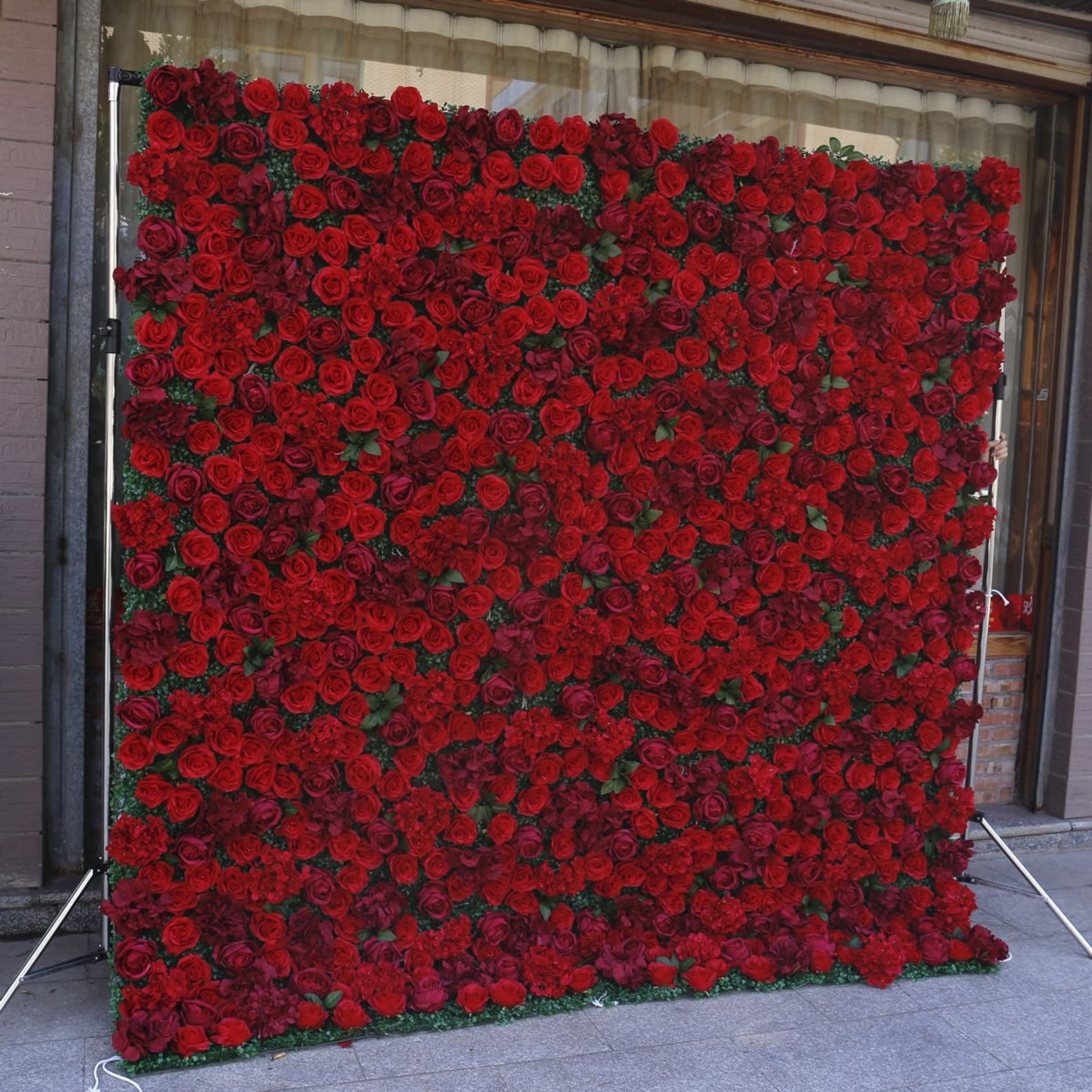 Popular Red Flower Wall Wedding Romantic Photography Backdrop Special ...