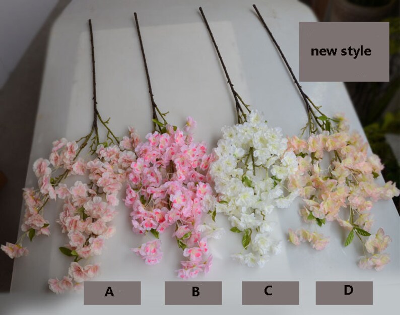 5 Stems Artificial Simulation Silk Sakura Cherry Blossom - Etsy