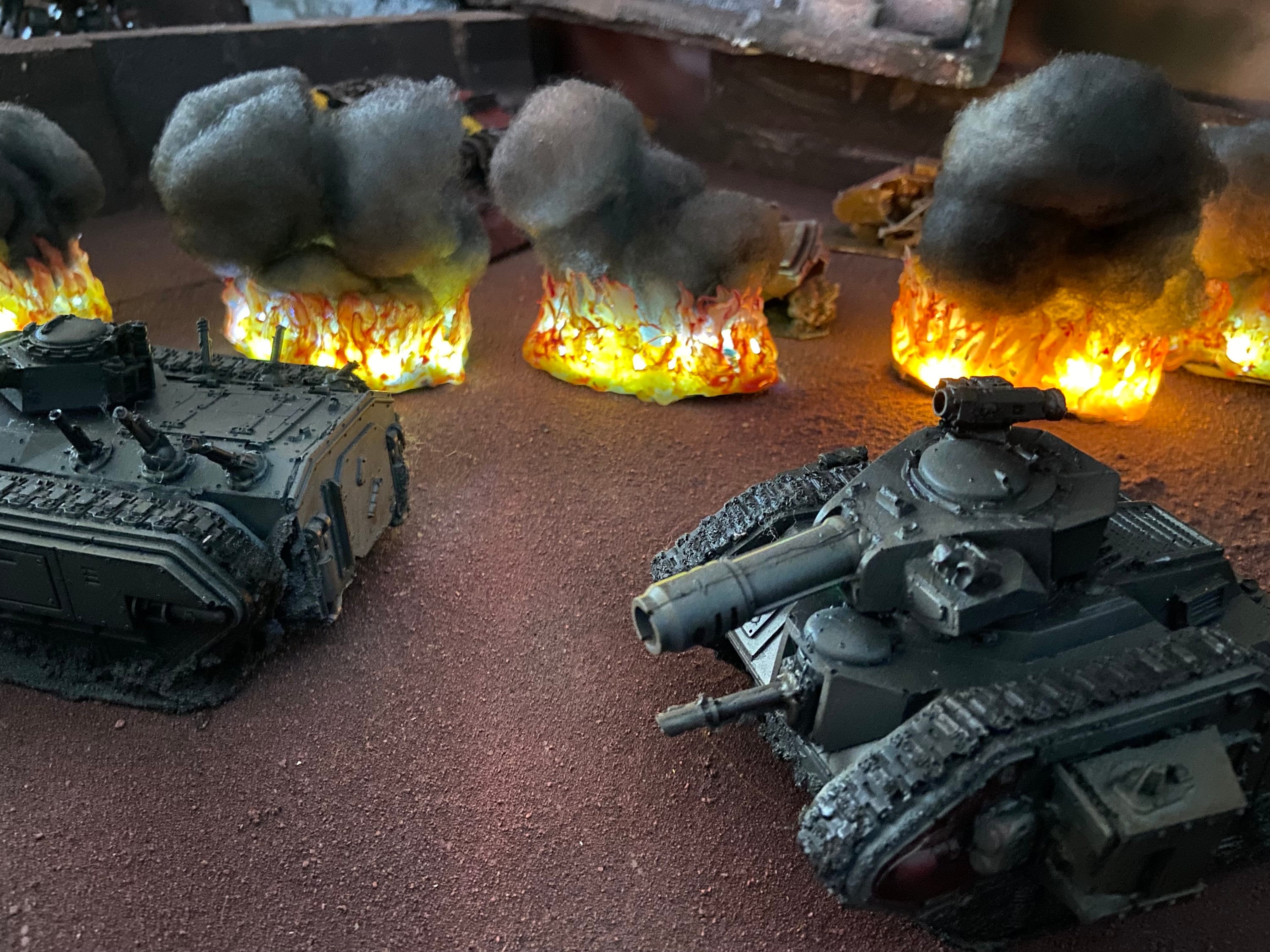 Led Lit Flames and Smoke. Blast Marker for Wargames. - Etsy