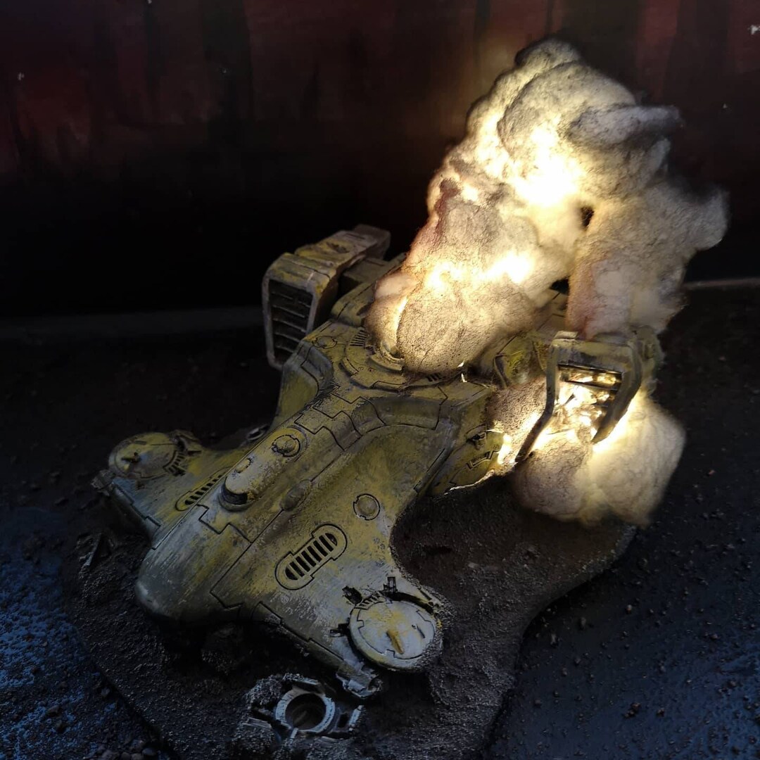 Destroyed Burning Alien Devilfish Tank Scenery Piece 28mm Wargames - Etsy