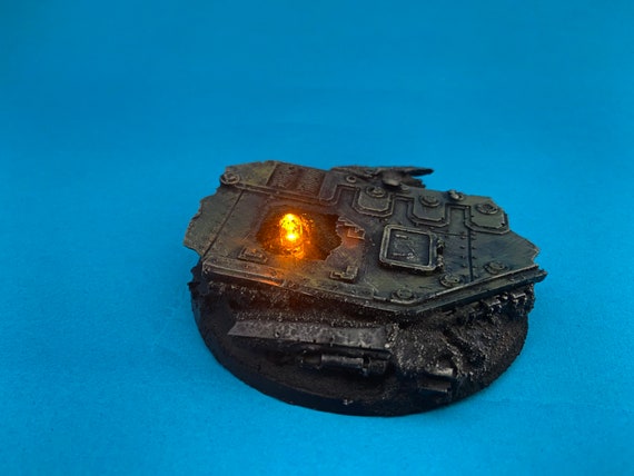 Wargames 80mm Scenic Base. Burning Debris LED Lit - Etsy
