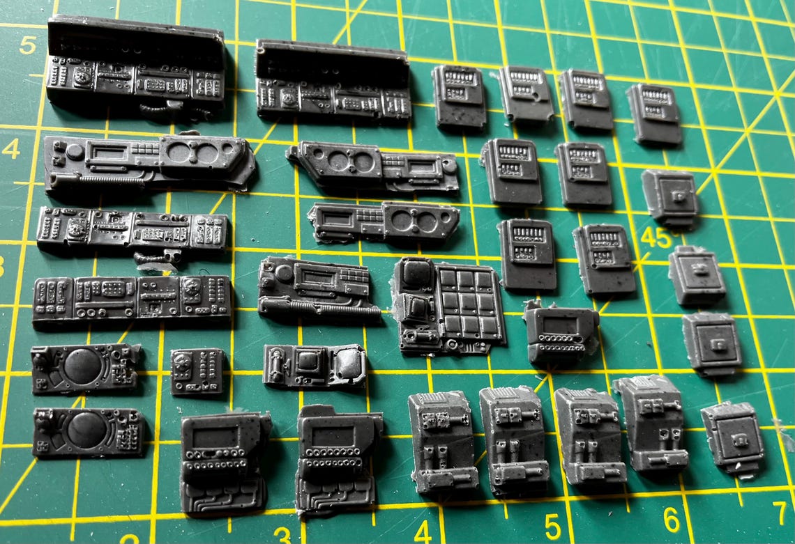 Resin Sci-fi Greeblies. Machine Technological Components Computer ...