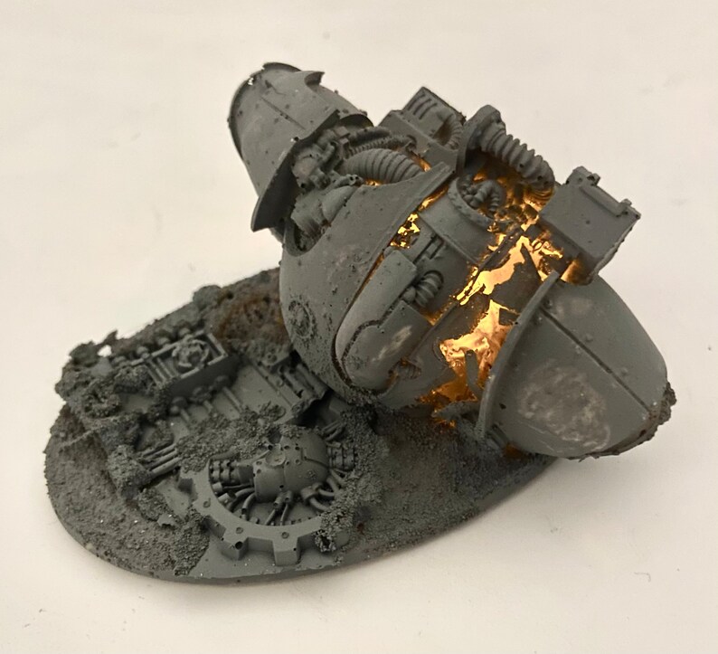 100mm Ovel Base Wargames Burning Battle Robot Led Lit Base. - Etsy