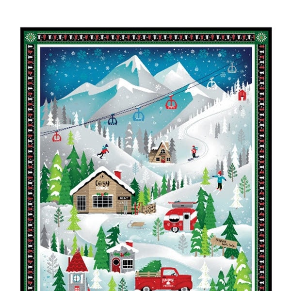 Mountain Scene Mountain Fabric Panel - Etsy