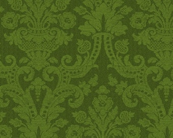 Green Damask Fabric | Etsy