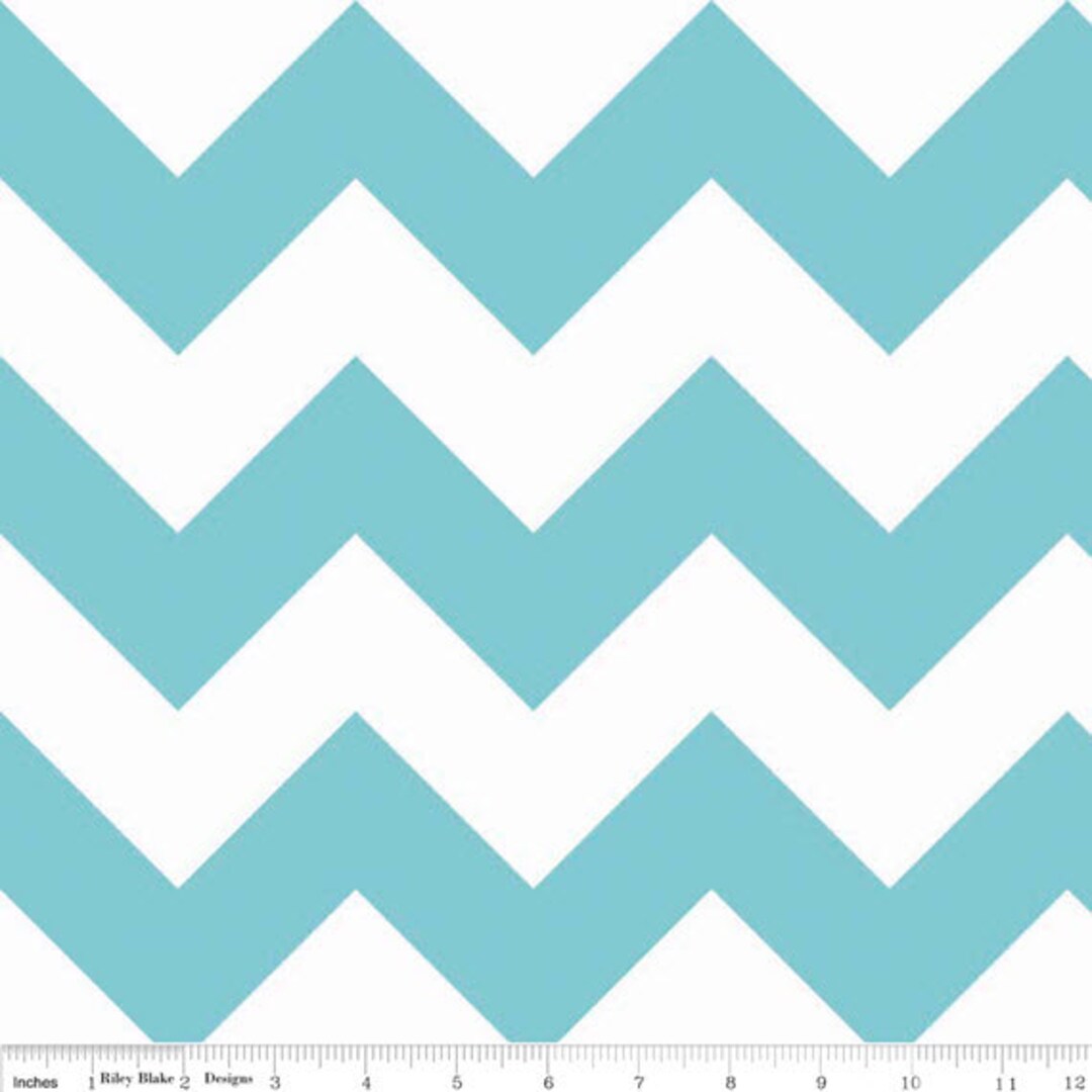 66 Remnant LARGE CHEVRON Aqua Blue White Chevrons - Etsy