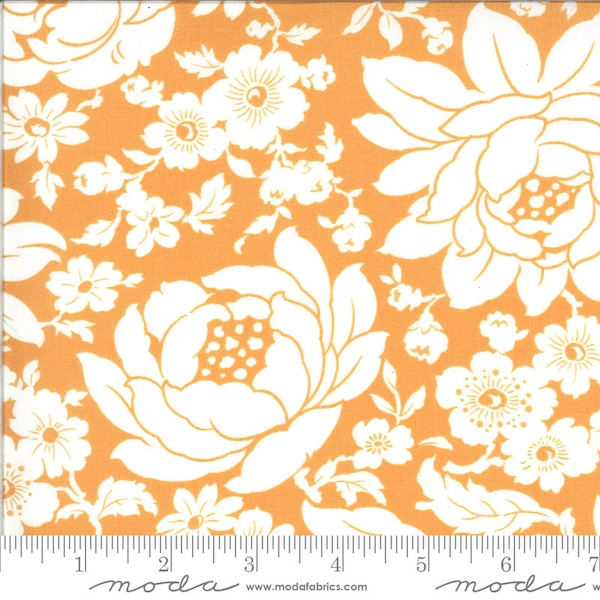 Orange Floral Fabric - Etsy