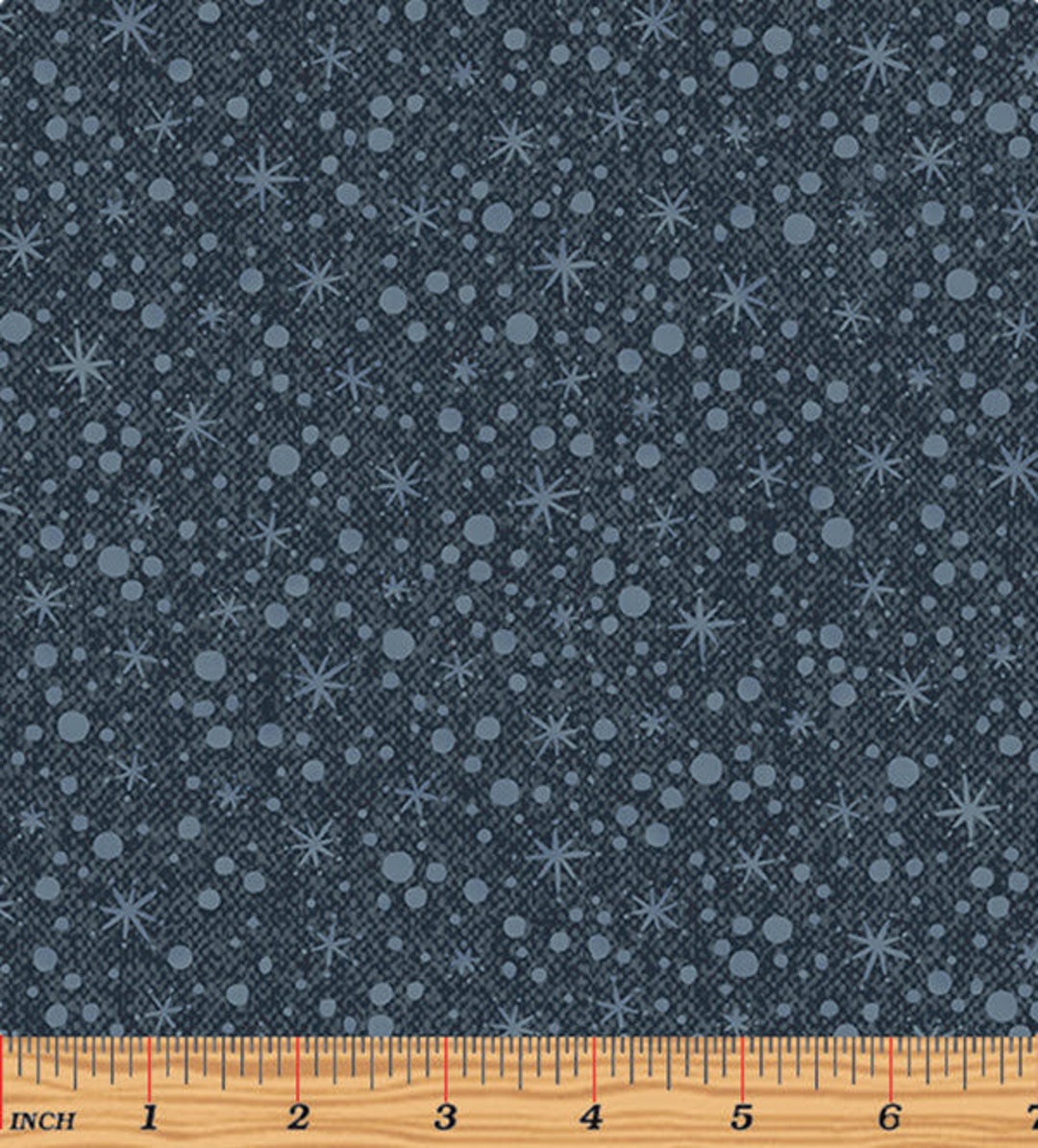 VERY WOOLY WINTER - Snowball in Blue - Dots Stars Balls Cotton Quilt ...