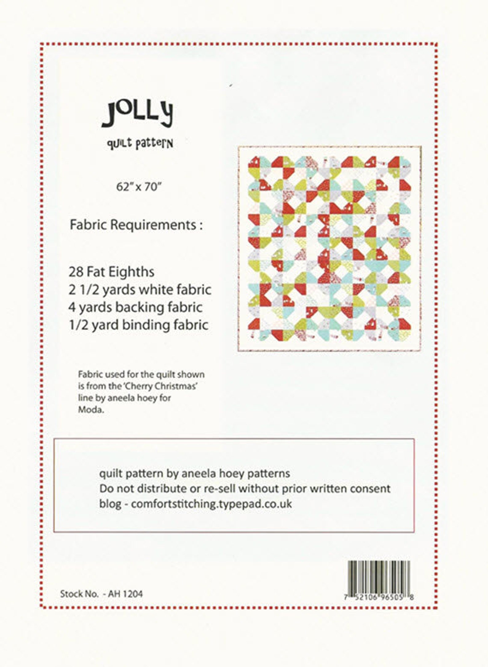 Jolly Quilt Pattern Super Fun Beginner Pattern Uses Fat | Etsy