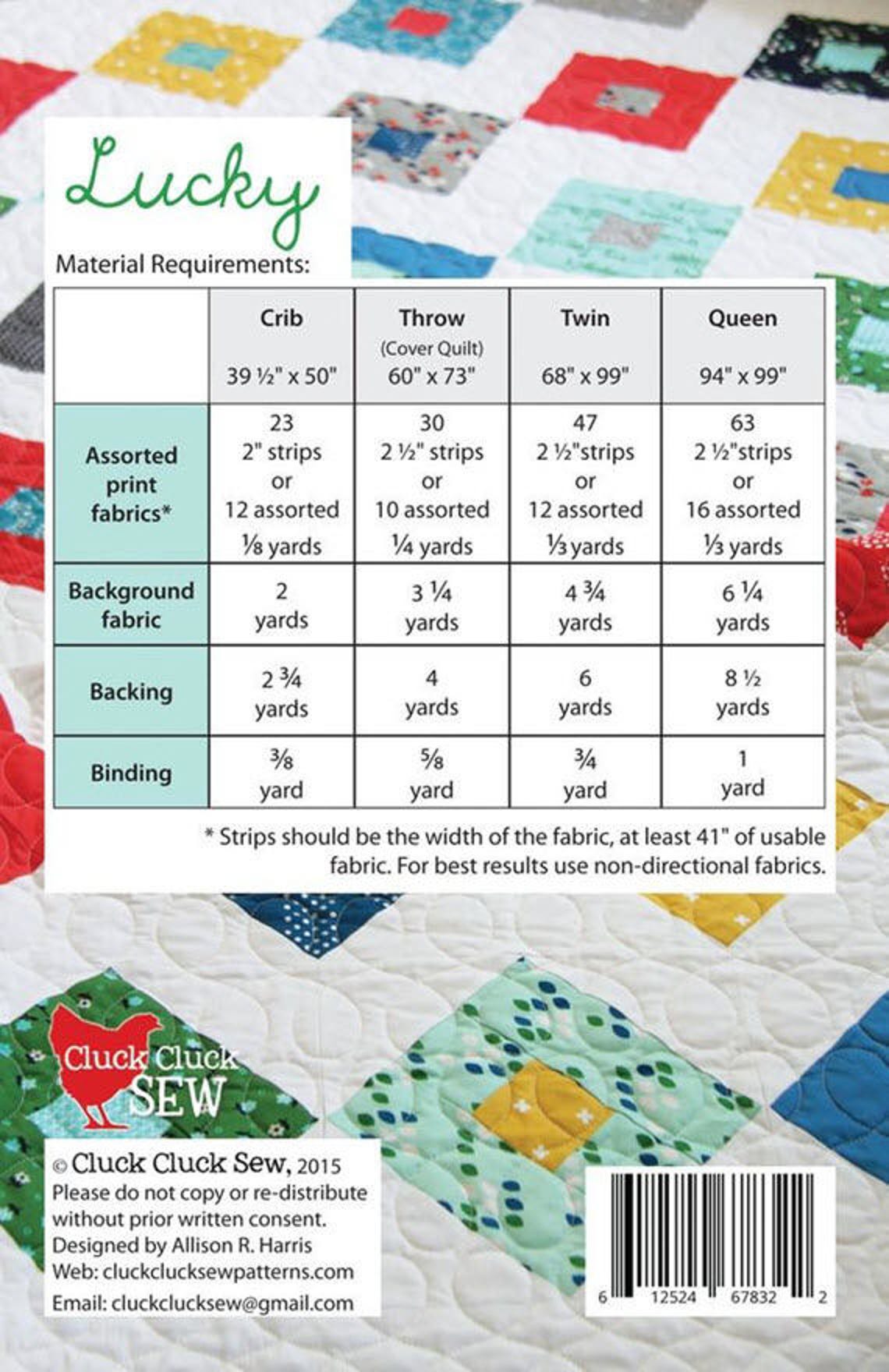 LUCKY Quilt Pattern 153 by Cluck Cluck Sew Jelly Roll - Etsy