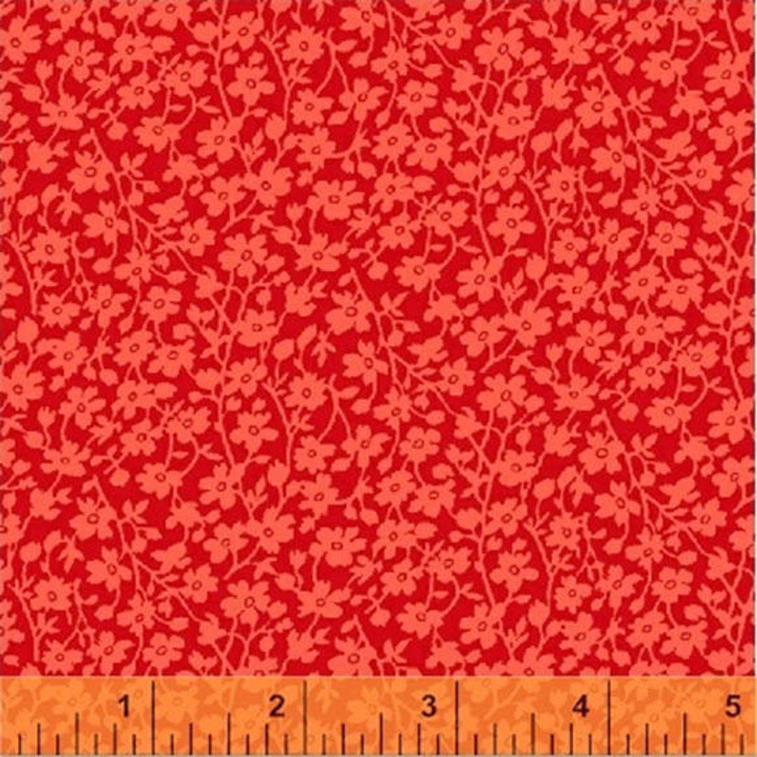 QUILT BACKS 108 - Mono Floral in Red - 108" Wide Cotton Quilt Fabric ...