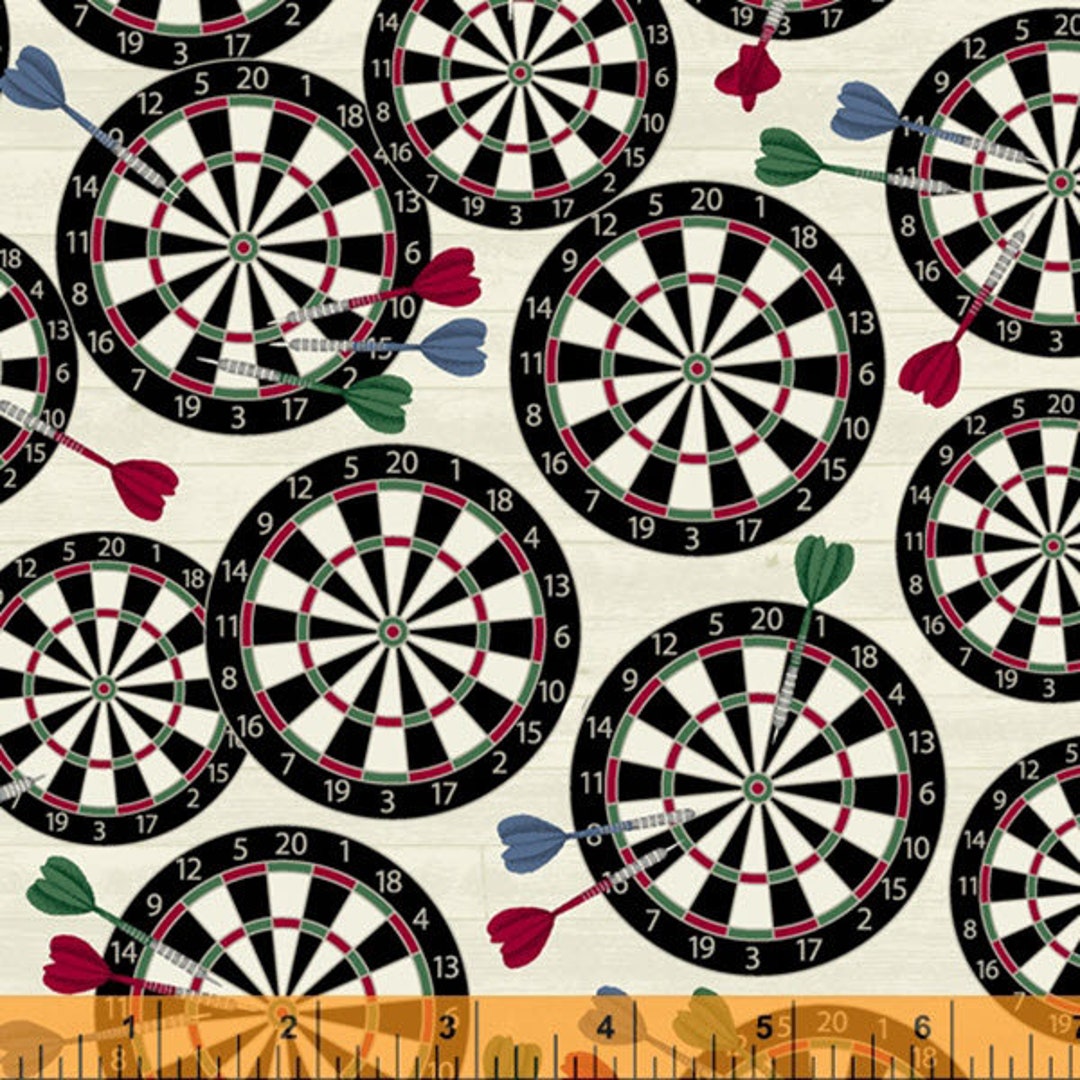 MAN CAVE Dart Board in Birch Cream Colorful Dart Boards Cotton Quilt ...
