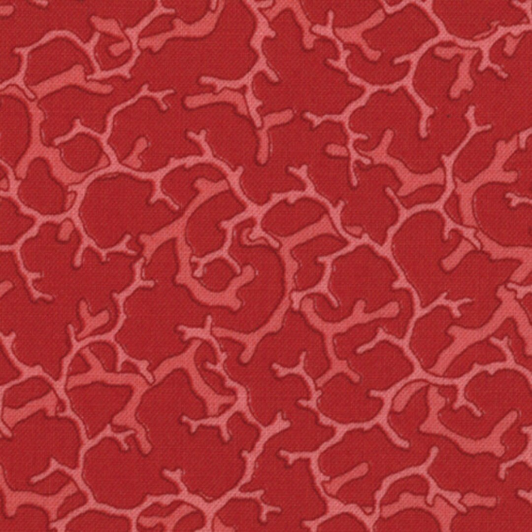 BEACON COVE - Coral in Red Coral - Swirl Swirls Novelty Beach Cotton ...