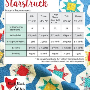 STARSTRUCK Quilt Pattern #162 by Cluck Cluck Sew - 5 Sizes - Super Fun Fat Quarter Quilt Project ...