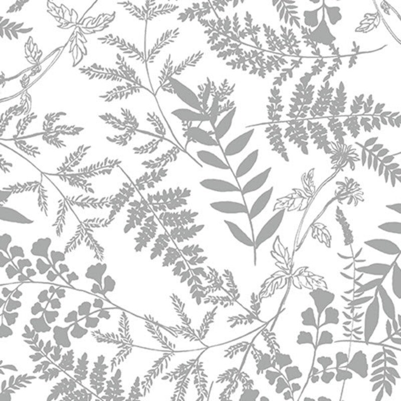 Gray Leaf Fabric - Etsy