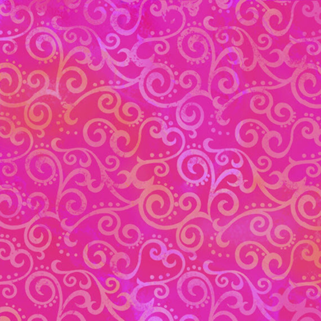OMBRE SCROLL - Ombre Scroll in Hot Pink - Blender Cotton Quilt Fabric ...