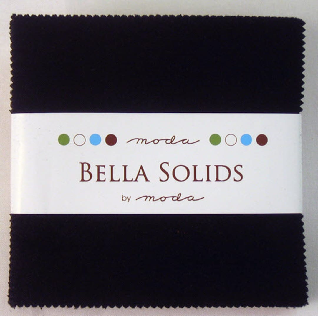 BELLA SOLIDS Charm Pack in Black - (42) 5" X 5" Squares - Cotton Quilt ...