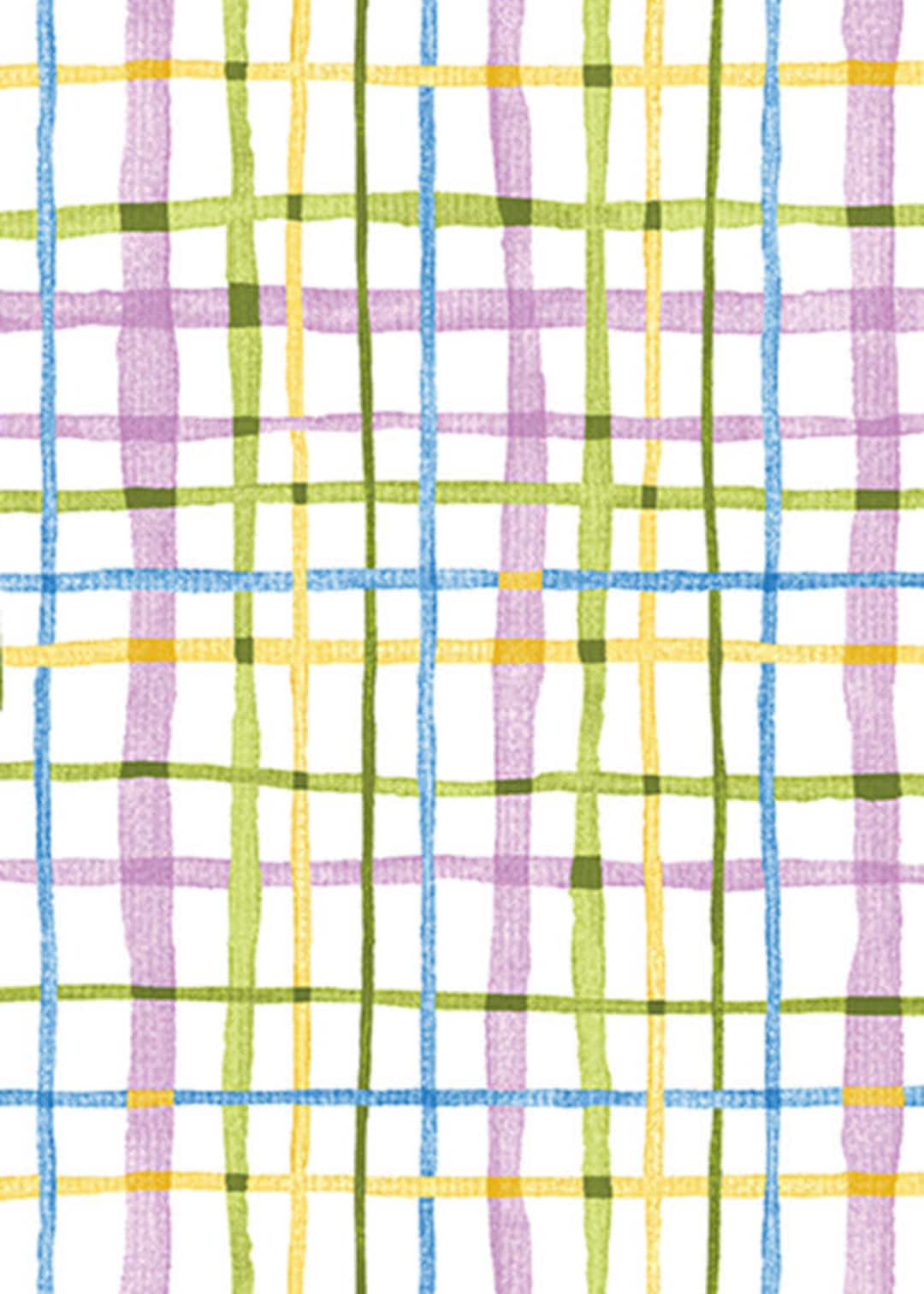 FANCY FREE - Window Pane in Violet / Multi - Purple Green Plaid Cotton ...