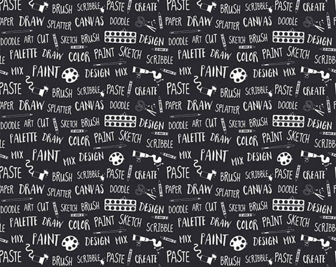 49" Remnant ART BOX - Words in Black - Design Doodle - Crayola Cotton ...