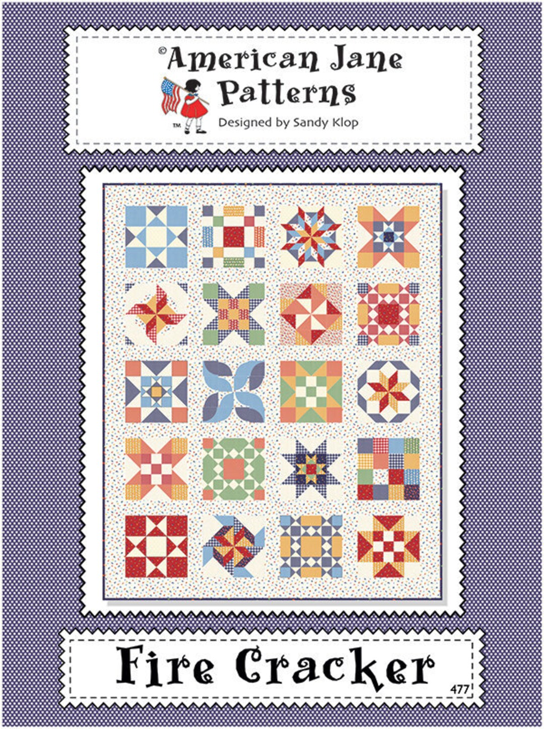 Fire Cracker BOM Quilt Pattern - Block of the Month Party Pack - 65" X ...