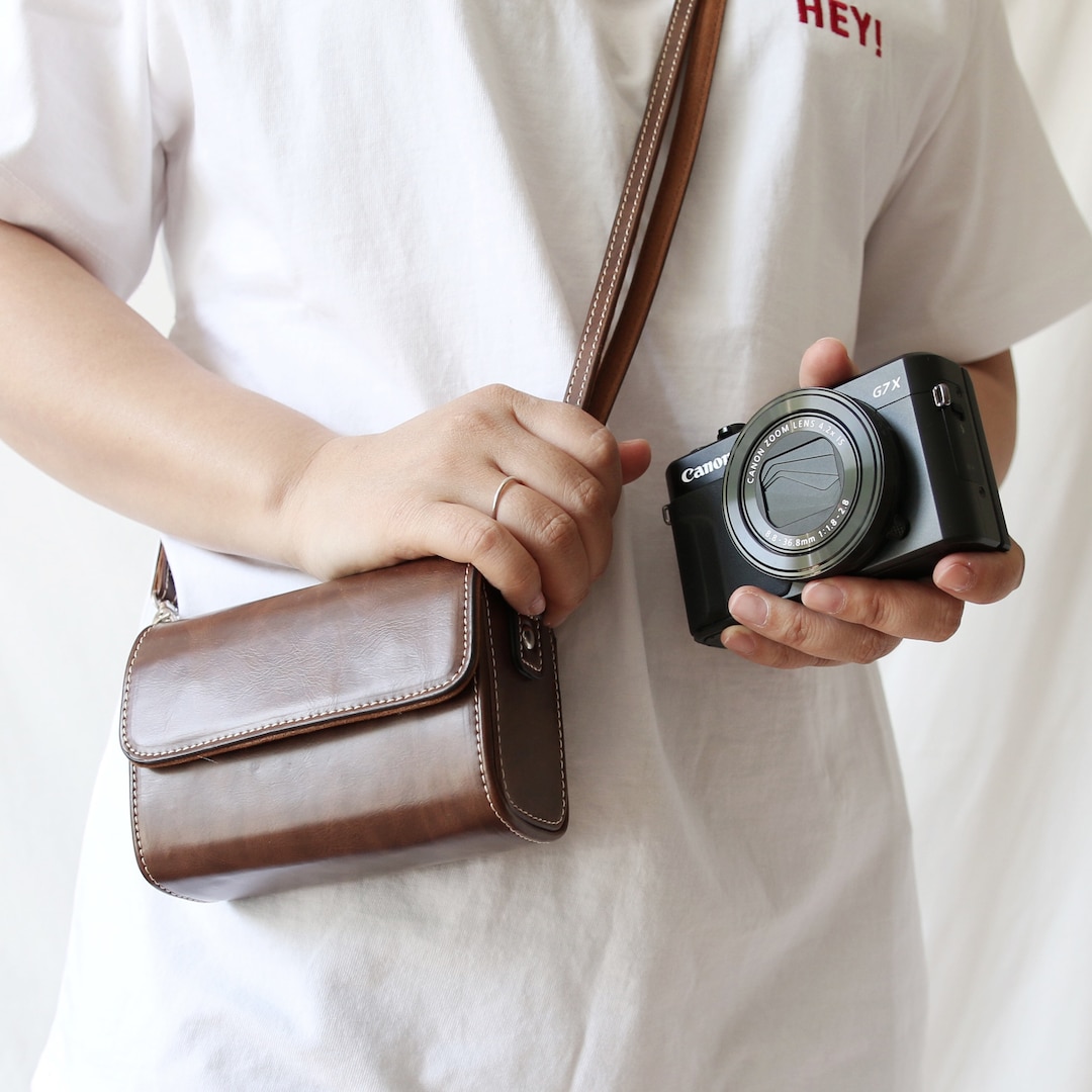 PU Leather Camera Case With Neckstrap: Compact Camera Bag - Etsy