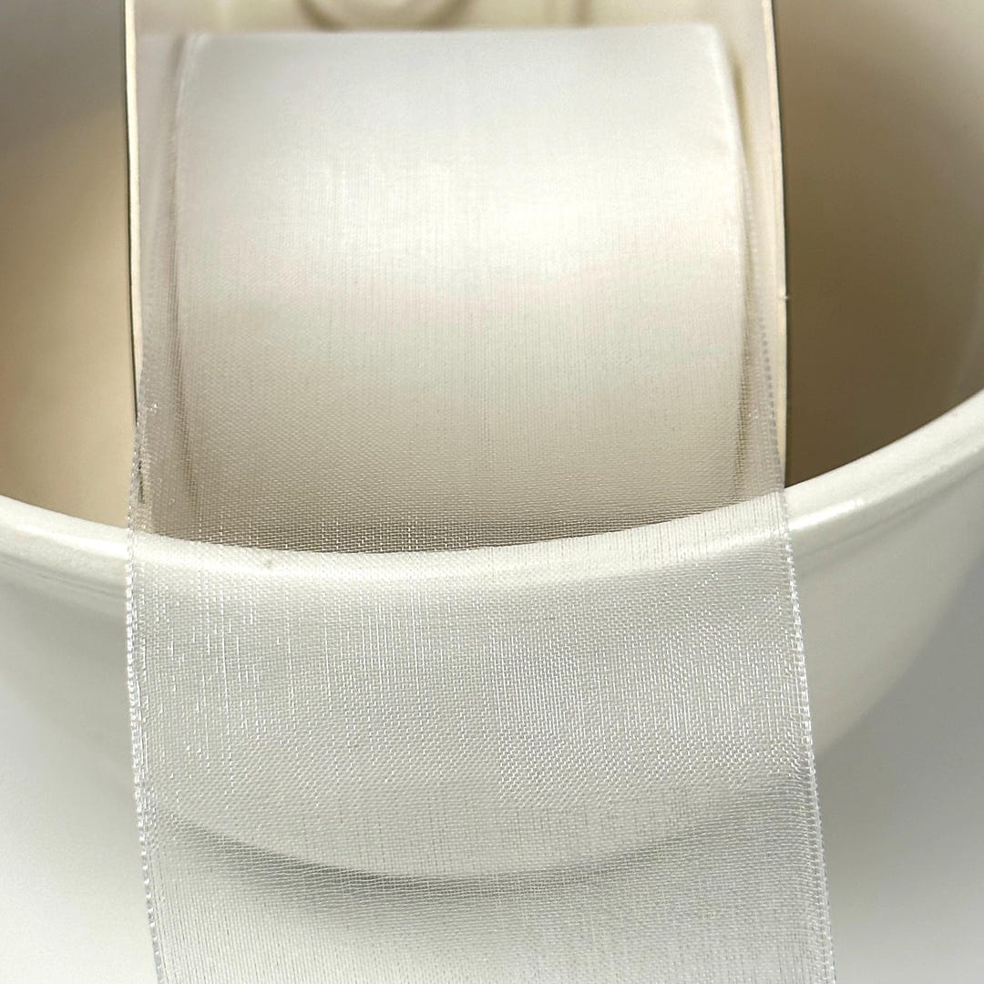 2" Wide Mokuba off White Organdy Ribbon, Translucent Ribbon, Wedding ...