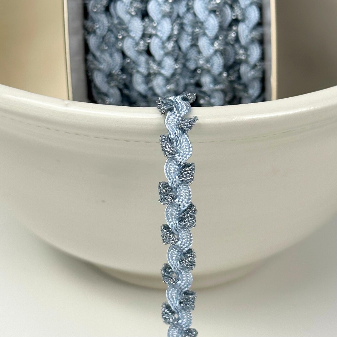 Light Blue Decorative Metallic Trim, Mokuba Trim No. 9578, by the Yard ...