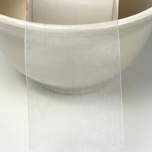 2" Wide Mokuba off White Organdy Ribbon, Translucent Ribbon, Wedding ...
