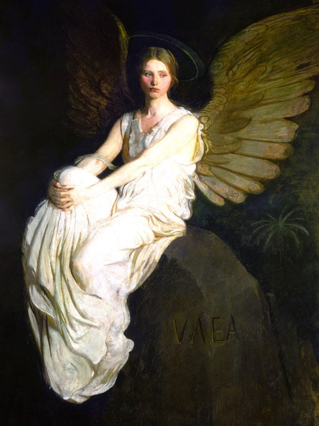 Fabric Panel Angel Fabric Panel Angel 3 Figure (1889) Painting ...