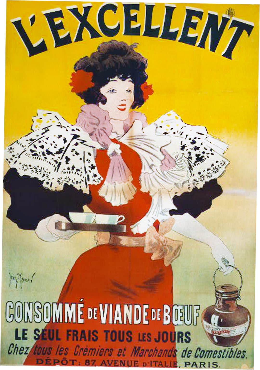Fabric Panels; Vintage French Advertising. Craft/ Quilting/ 100% Cotton ...