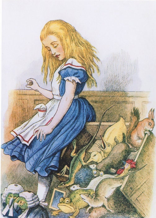 Fabric Panels Set of 9 Alice in Wonderland Illustrations, John Tenniel ...