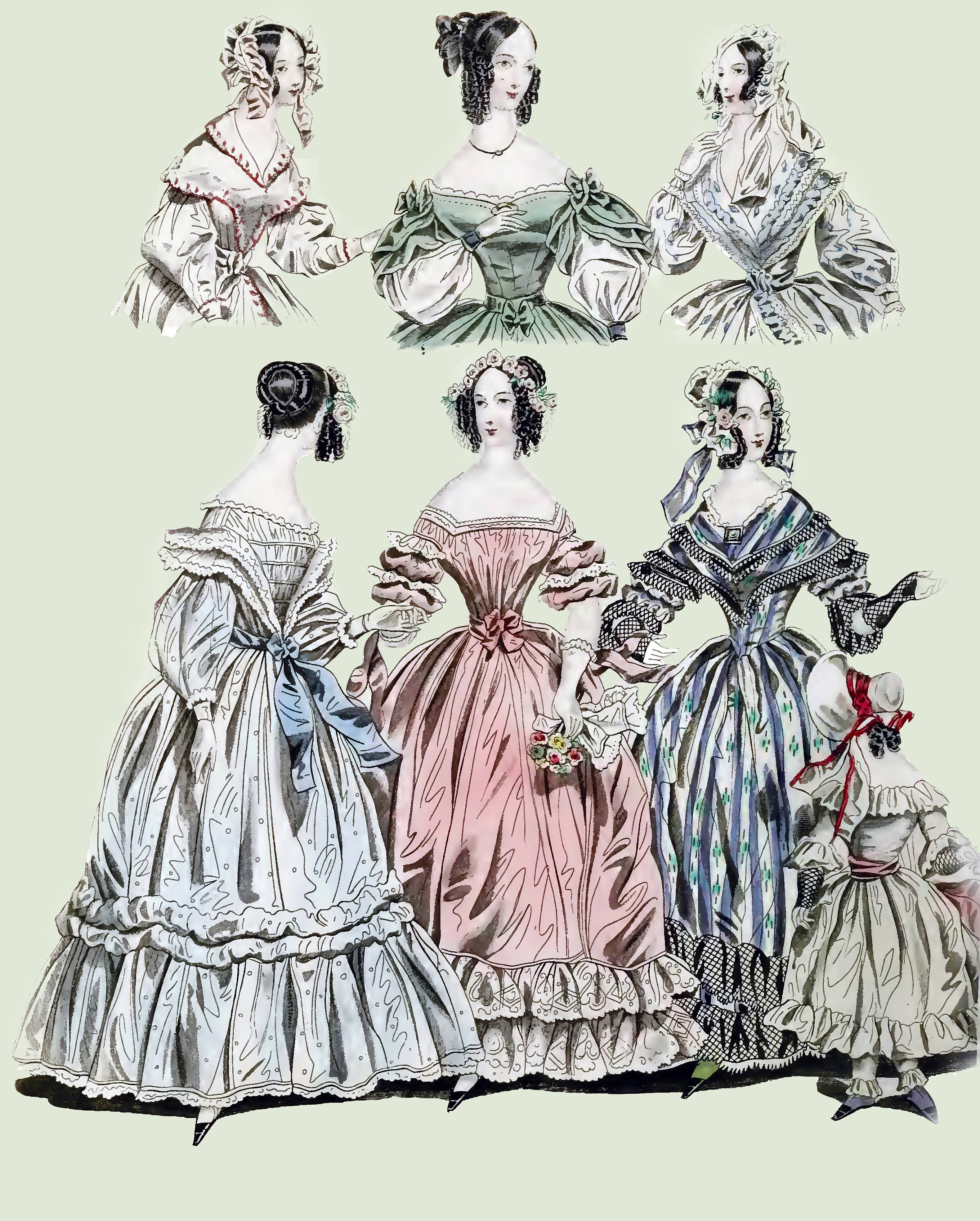 Fabric Panels X9 Victorian Fashion Vintage Fashion. - Etsy UK