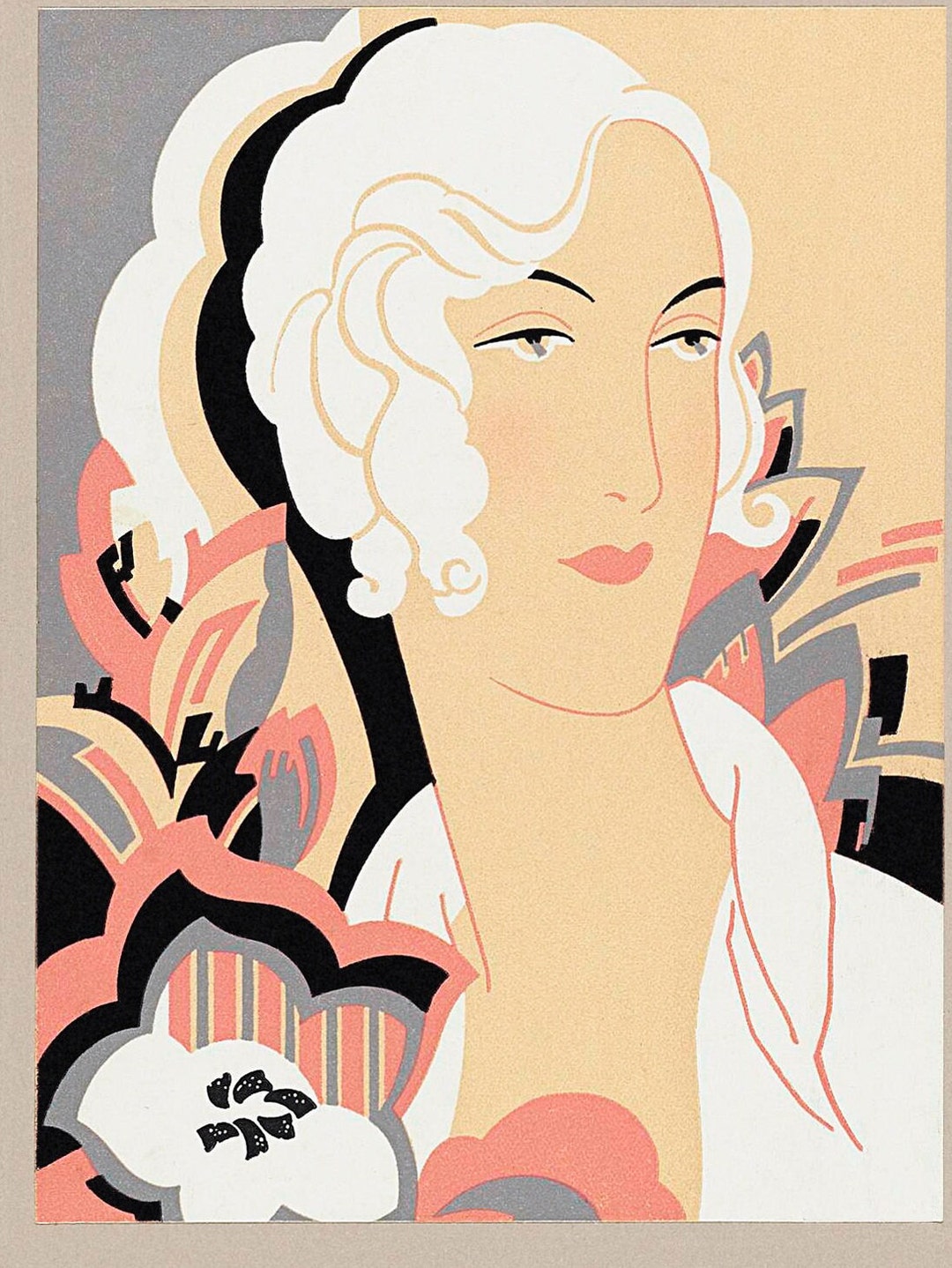 Fabric Panels; Vintage Art Deco Magazine Covers 2 Craft/ Quilting/ 100% ...