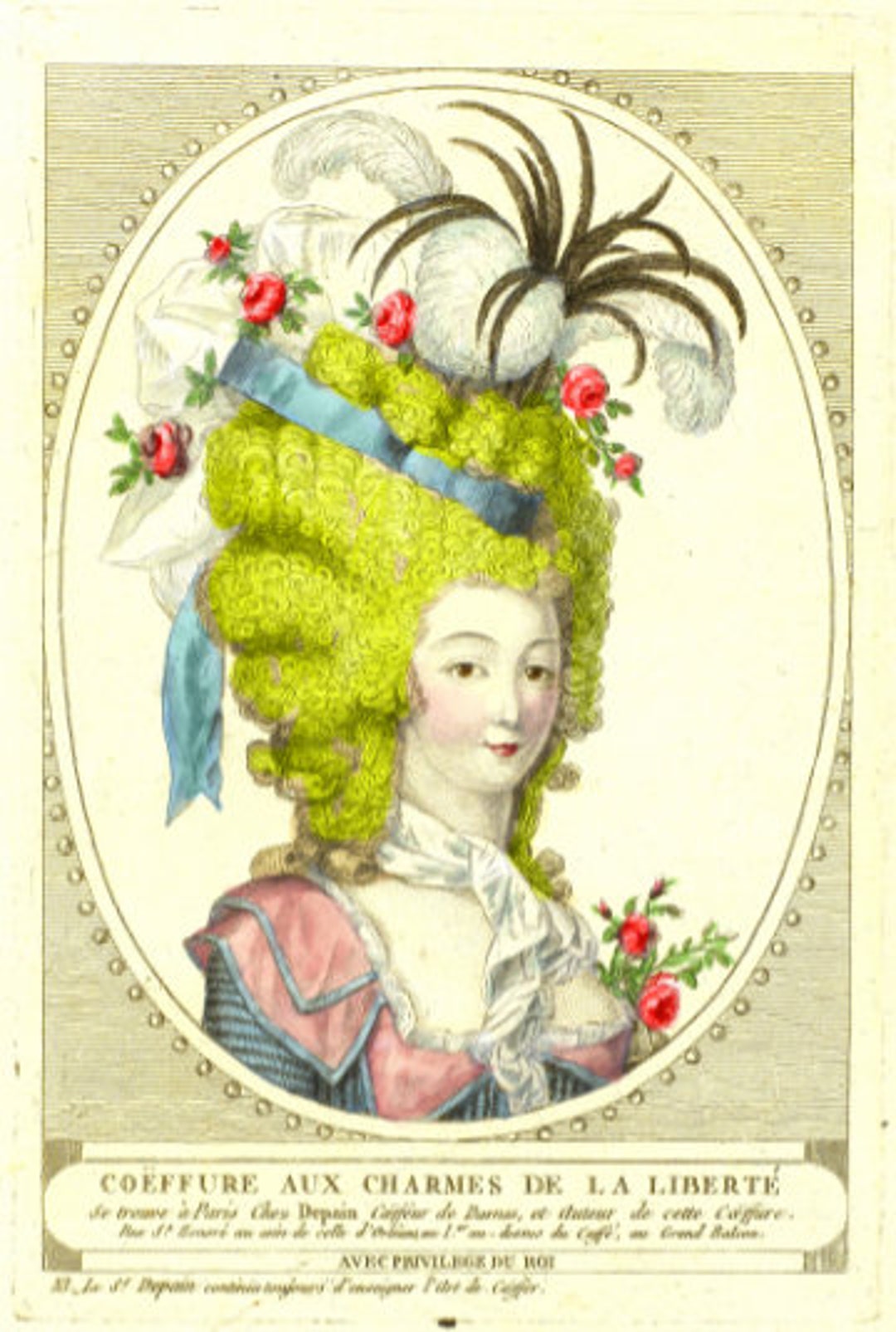 Fabric Panel Portrait French Marie Antoinette Choeffure Hair Styles ...