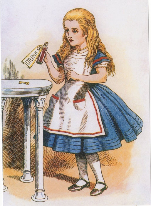 Fabric Panels Set of 9 Alice in Wonderland Illustrations, John Tenniel ...