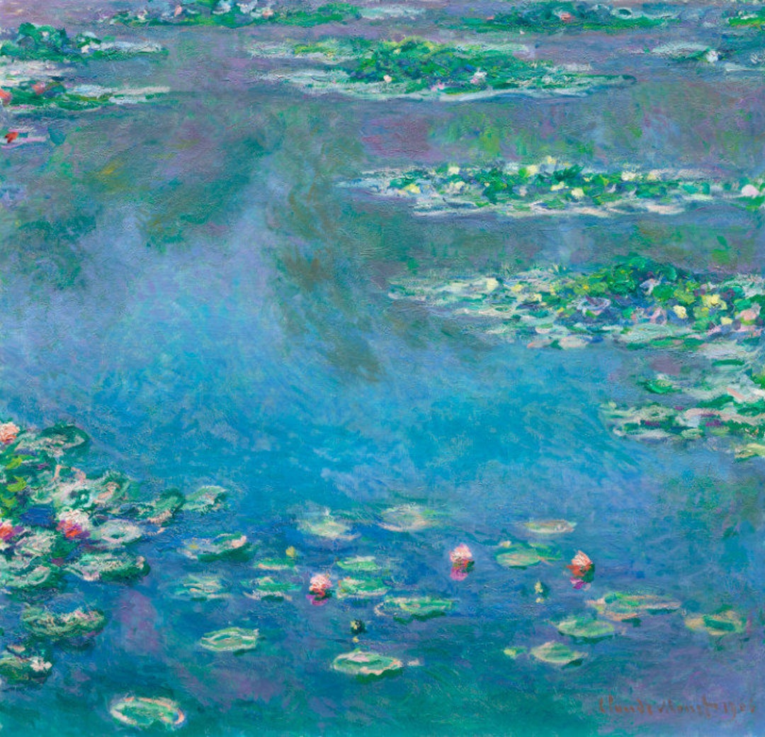 Fabric Panel Claude Monet Water Lillies Claude Monet Fabric Block Art ...