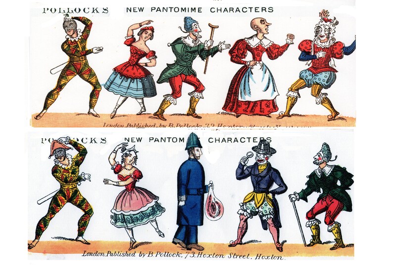 Victorian Paper Theatre /set Pantomime Characters / Steampunk - Etsy